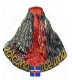 Magnet Volcano ICELAND w. red glitter – Nordicstore.net